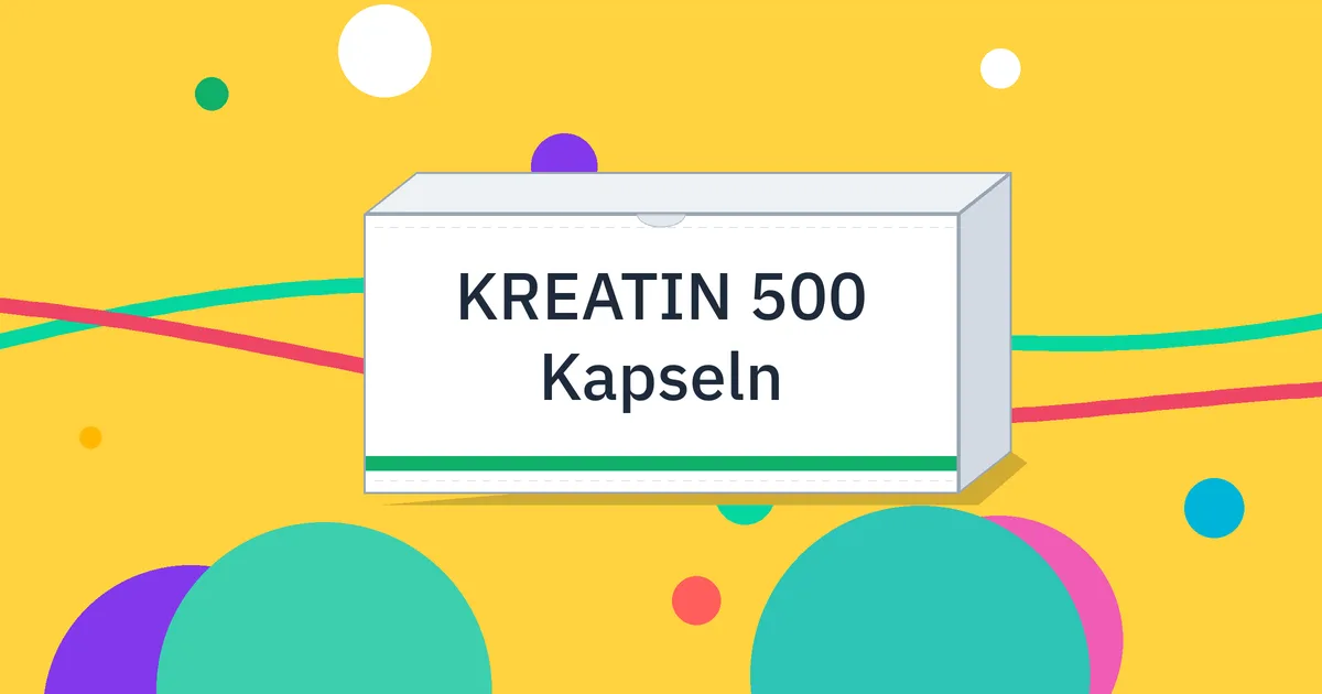 Symbolbild: Packung mit der Aufschrift KREATIN 500 Kapseln (PZN 08665526) – Verfügbarkeit und Bezug in Apotheken in Frankfurt am Main
