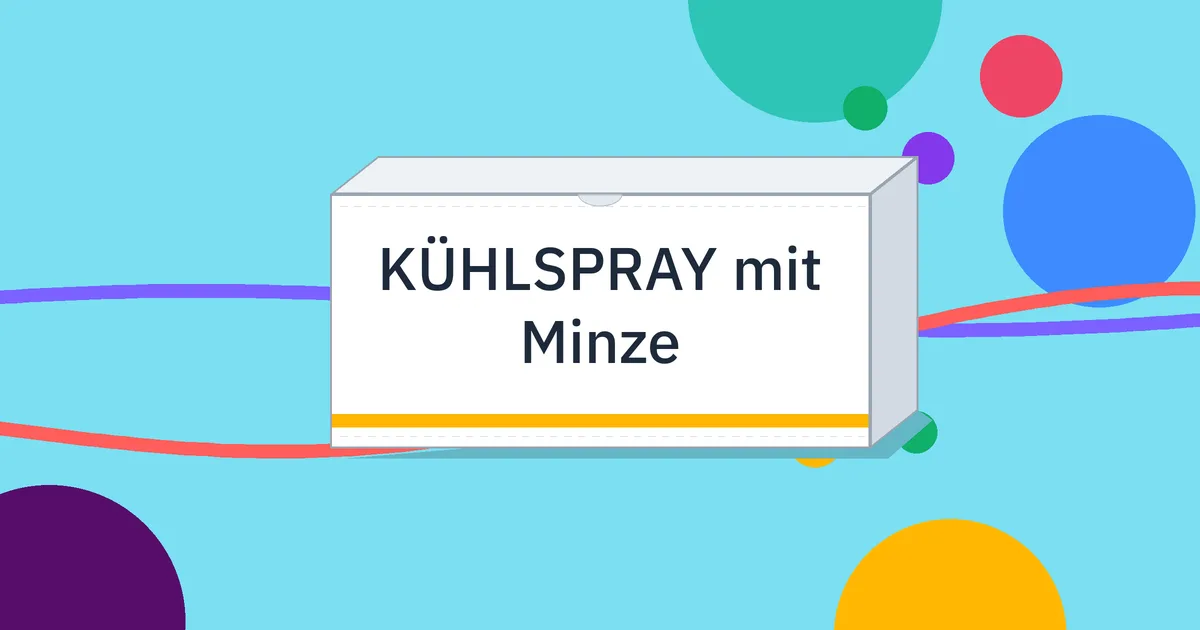 Symbolbild: Packung mit der Aufschrift KÜHLSPRAY mit Minze (PZN 19269242) – Verfügbarkeit und Bezug in Apotheken in Frankfurt am Main