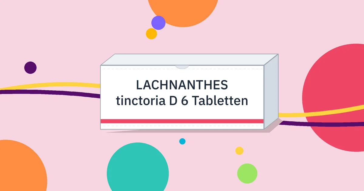 Symbolbild: Packung mit der Aufschrift LACHNANTHES tinctoria D 6 Tabletten (PZN 02632632) – Verfügbarkeit und Bezug in Apotheken in Frankfurt am Main