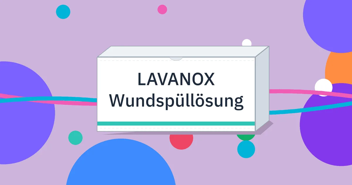 Symbolbild: Packung mit der Aufschrift LAVANOX Wundspüllösung (PZN 11869876) – Verfügbarkeit und Bezug in Apotheken in Frankfurt am Main
