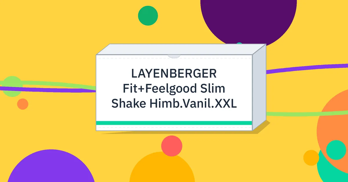 Symbolbild: Packung mit der Aufschrift LAYENBERGER Fit+Feelgood Slim Shake Himb.Vanil.XXL (PZN 18014095) – Verfügbarkeit und Bezug in Apotheken in Frankfurt am Main