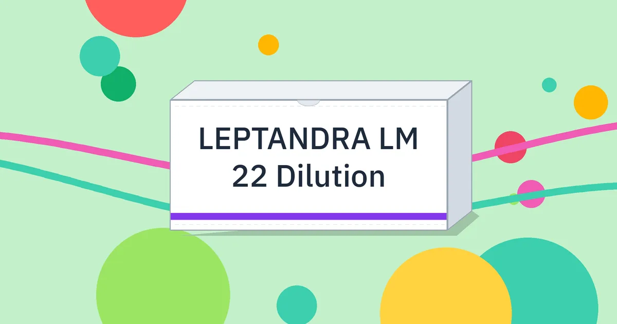 Symbolbild: Packung mit der Aufschrift LEPTANDRA LM 22 Dilution (PZN 13526933) – Verfügbarkeit und Bezug in Apotheken in Frankfurt am Main