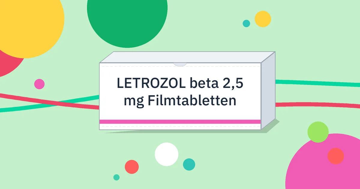 Symbolbild: Packung mit der Aufschrift LETROZOL beta 2,5 mg Filmtabletten (PZN 08411027) – Verfügbarkeit und Bezug in Apotheken in Frankfurt am Main