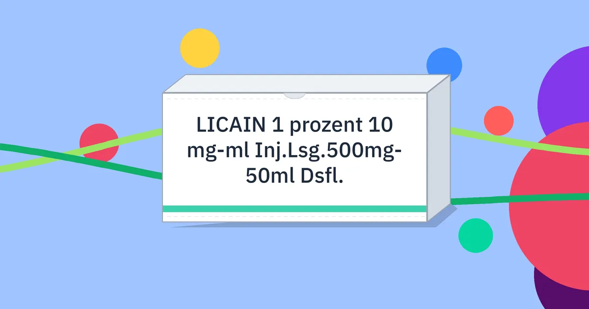 Symbolbild: Packung mit der Aufschrift LICAIN 1 prozent 10 mg-ml Inj.Lsg.500mg-50ml Dsfl. (PZN 11008306) – Verfügbarkeit und Bezug in Apotheken in Frankfurt am Main