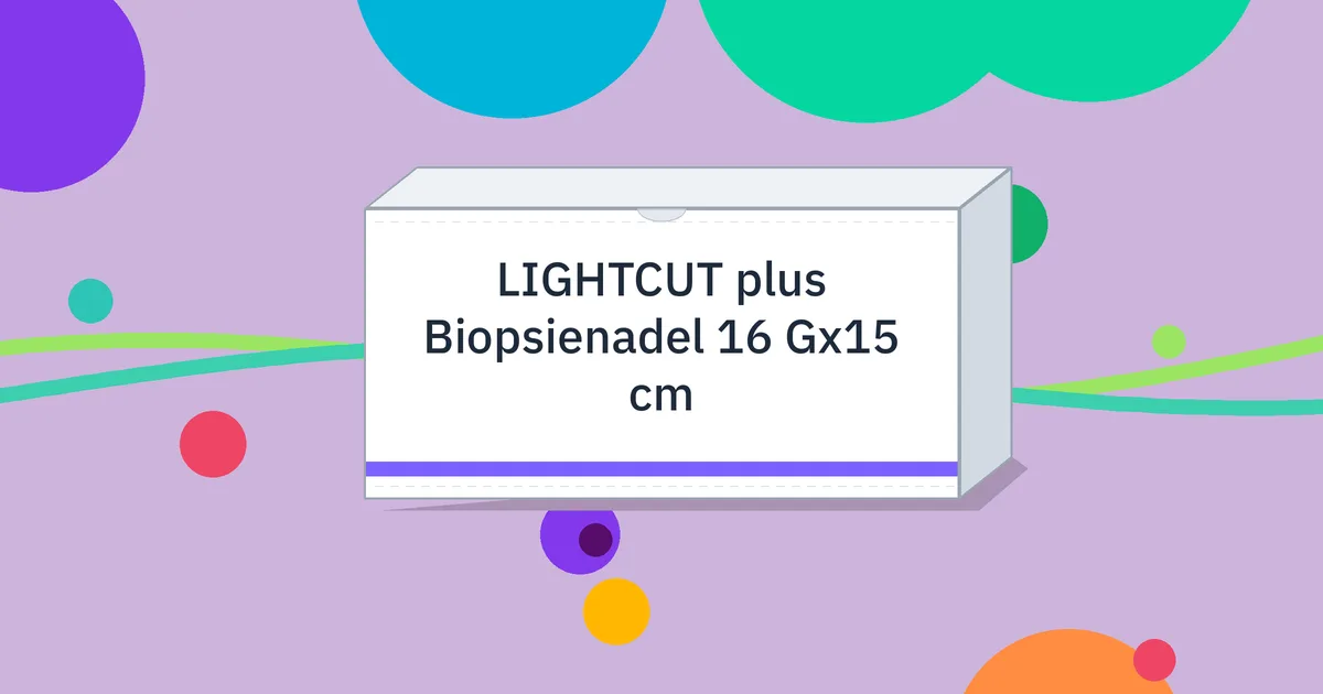 Symbolbild: Packung mit der Aufschrift LIGHTCUT plus Biopsienadel 16 Gx15 cm (PZN 16922026) – Verfügbarkeit und Bezug in Apotheken in Frankfurt am Main