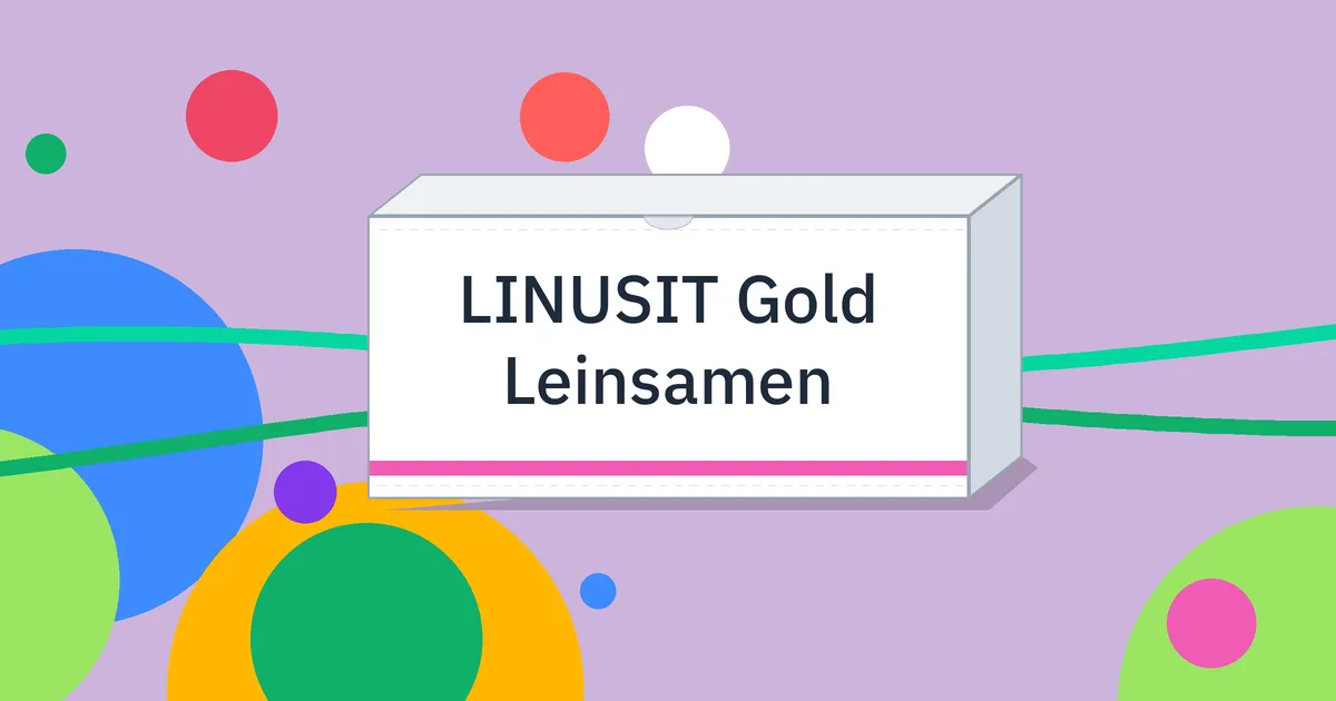 Symbolbild: Packung mit der Aufschrift LINUSIT Gold Leinsamen (PZN 16778546) – Verfügbarkeit und Bezug in Apotheken in Frankfurt am Main