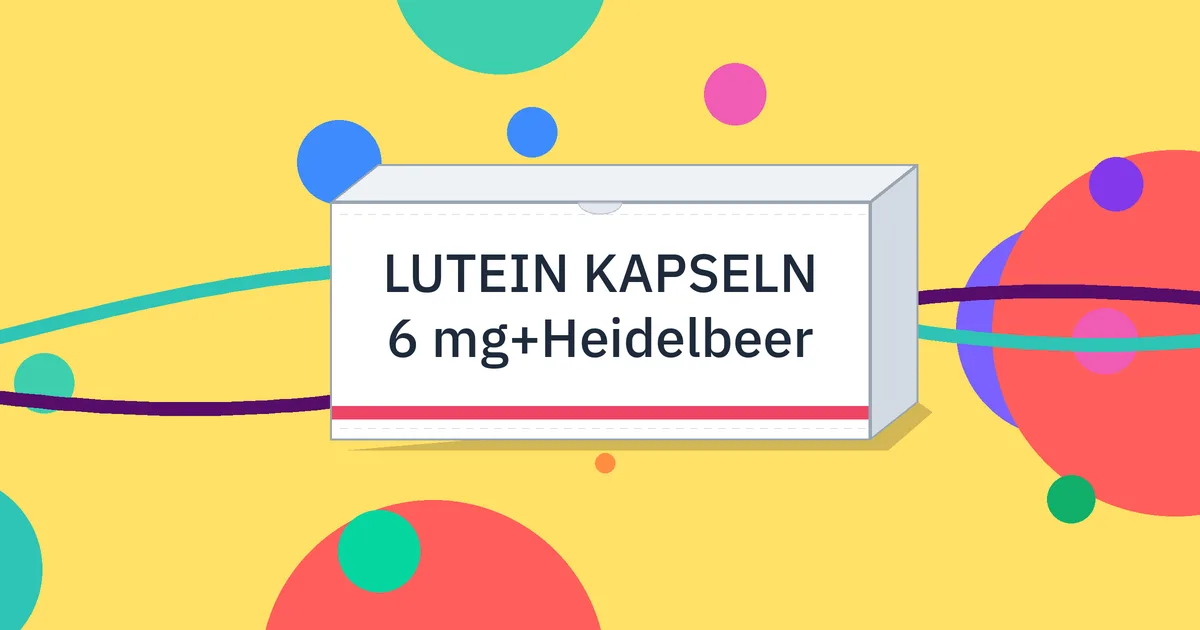 Symbolbild: Packung mit der Aufschrift LUTEIN KAPSELN 6 mg+Heidelbeer (PZN 04347700) – Verfügbarkeit und Bezug in Apotheken in Frankfurt am Main