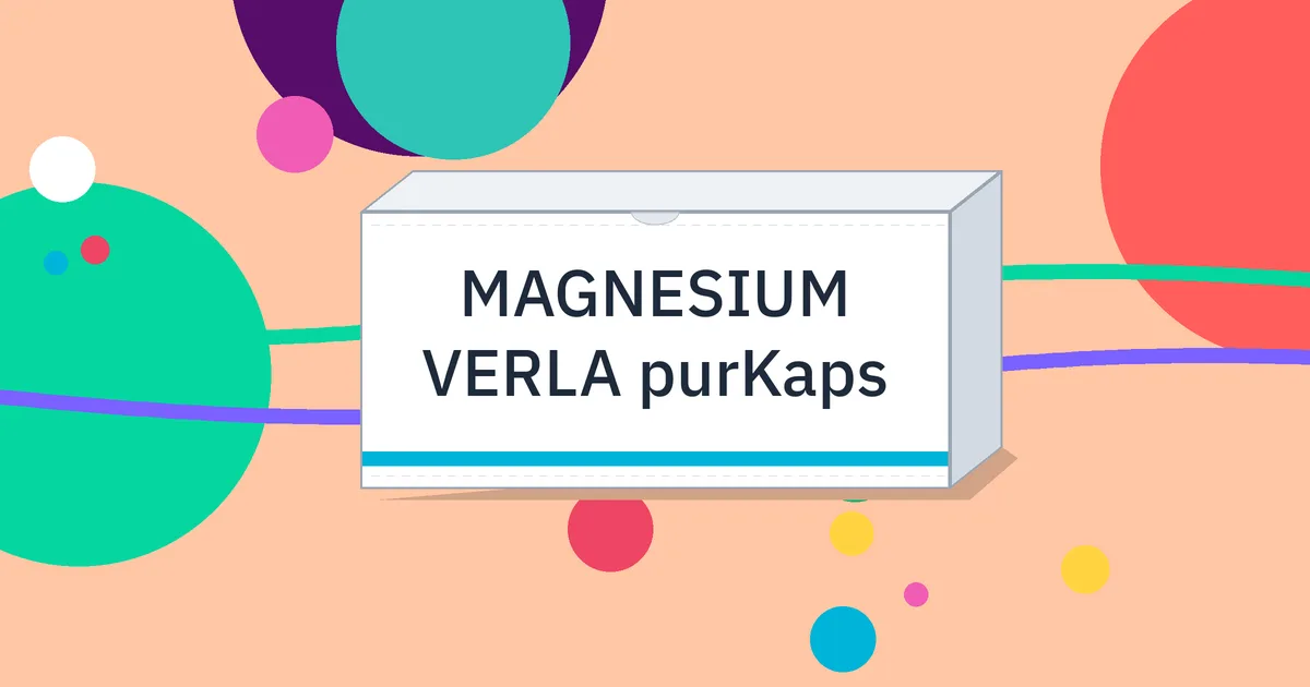 Symbolbild: Packung mit der Aufschrift MAGNESIUM VERLA purKaps (PZN 11130160) – Verfügbarkeit und Bezug in Apotheken in Frankfurt am Main