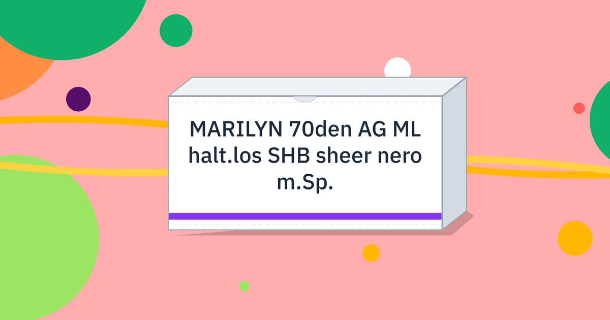 Symbolbild: Packung mit der Aufschrift MARILYN 70den AG ML halt.los SHB sheer nero m.Sp. (PZN 16187437) – Verfügbarkeit und Bezug in Apotheken in Frankfurt am Main
