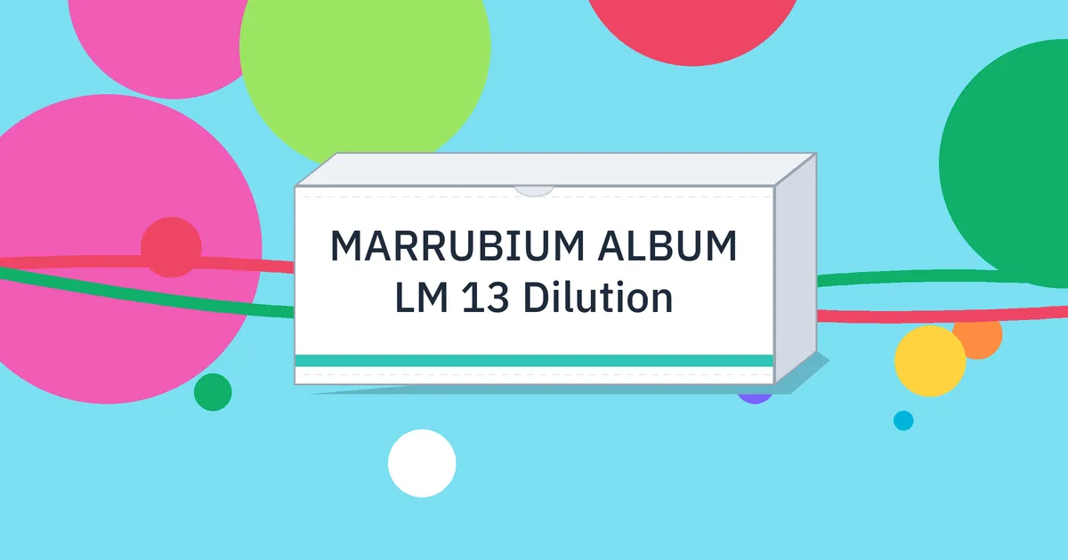 Symbolbild: Packung mit der Aufschrift MARRUBIUM ALBUM LM 13 Dilution (PZN 13601899) – Verfügbarkeit und Bezug in Apotheken in Frankfurt am Main