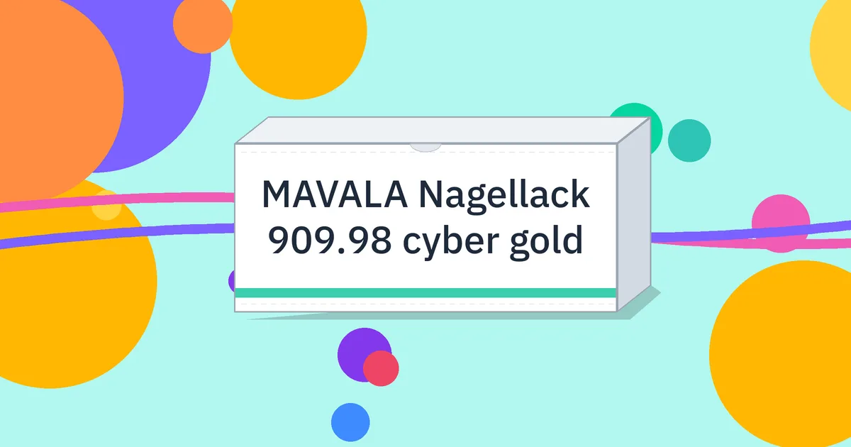 Symbolbild: Packung mit der Aufschrift MAVALA Nagellack 909.98 cyber gold (PZN 14438102) – Verfügbarkeit und Bezug in Apotheken in Frankfurt am Main