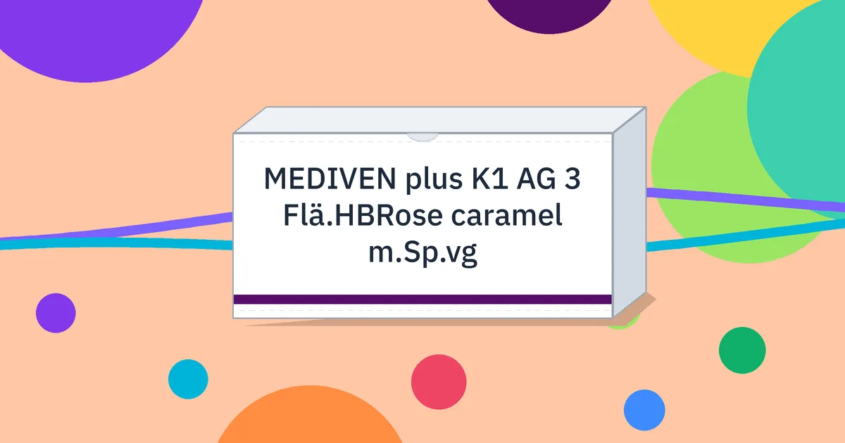 Symbolbild: Packung mit der Aufschrift MEDIVEN plus K1 AG 3 Flä.HBRose caramel m.Sp.vg (PZN 15912793) – Verfügbarkeit und Bezug in Apotheken in Frankfurt am Main