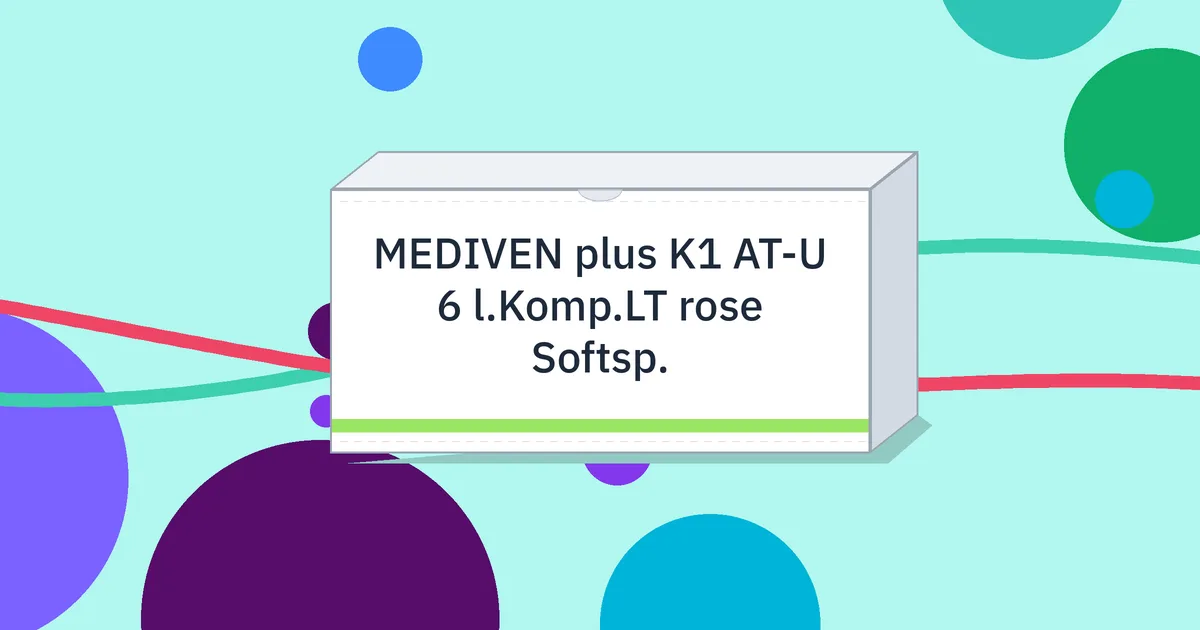 Symbolbild: Packung mit der Aufschrift MEDIVEN plus K1 AT-U 6 l.Komp.LT rose Softsp. (PZN 15033330) – Verfügbarkeit und Bezug in Apotheken in Frankfurt am Main