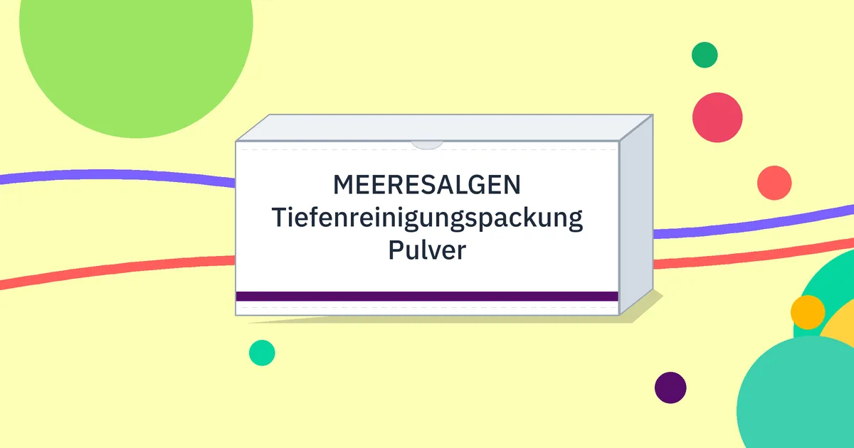 Symbolbild: Packung mit der Aufschrift MEERESALGEN Tiefenreinigungspackung Pulver (PZN 10749696) – Verfügbarkeit und Bezug in Apotheken in Frankfurt am Main
