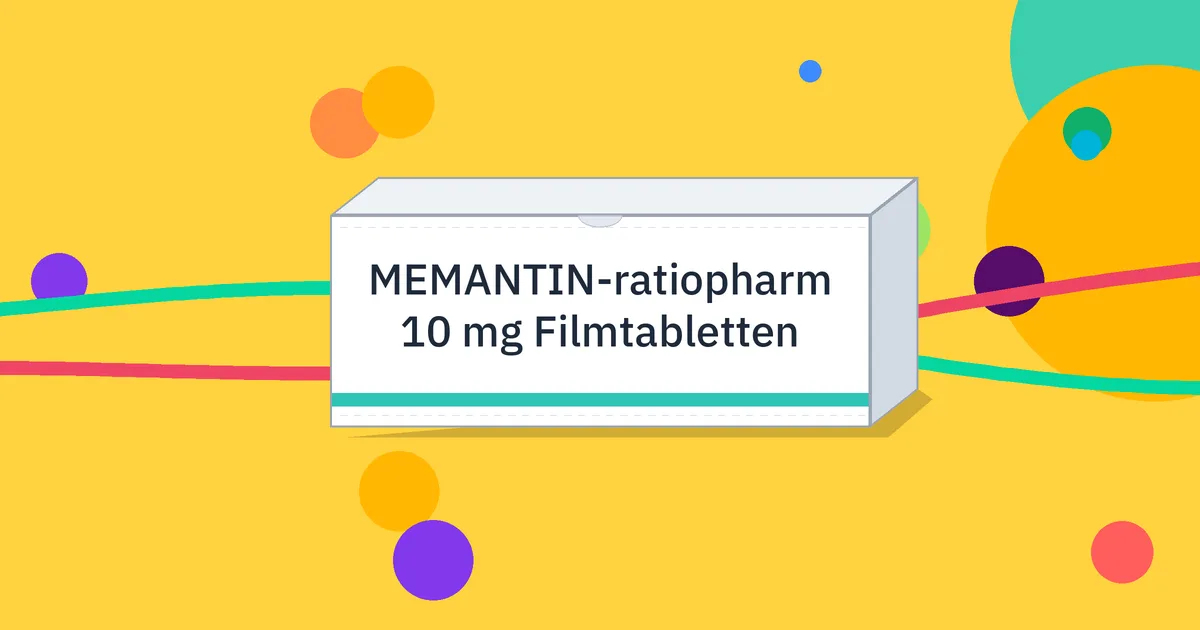 Symbolbild: Packung mit der Aufschrift MEMANTIN-ratiopharm 10 mg Filmtabletten (PZN 00146672) – Verfügbarkeit und Bezug in Apotheken in Frankfurt am Main