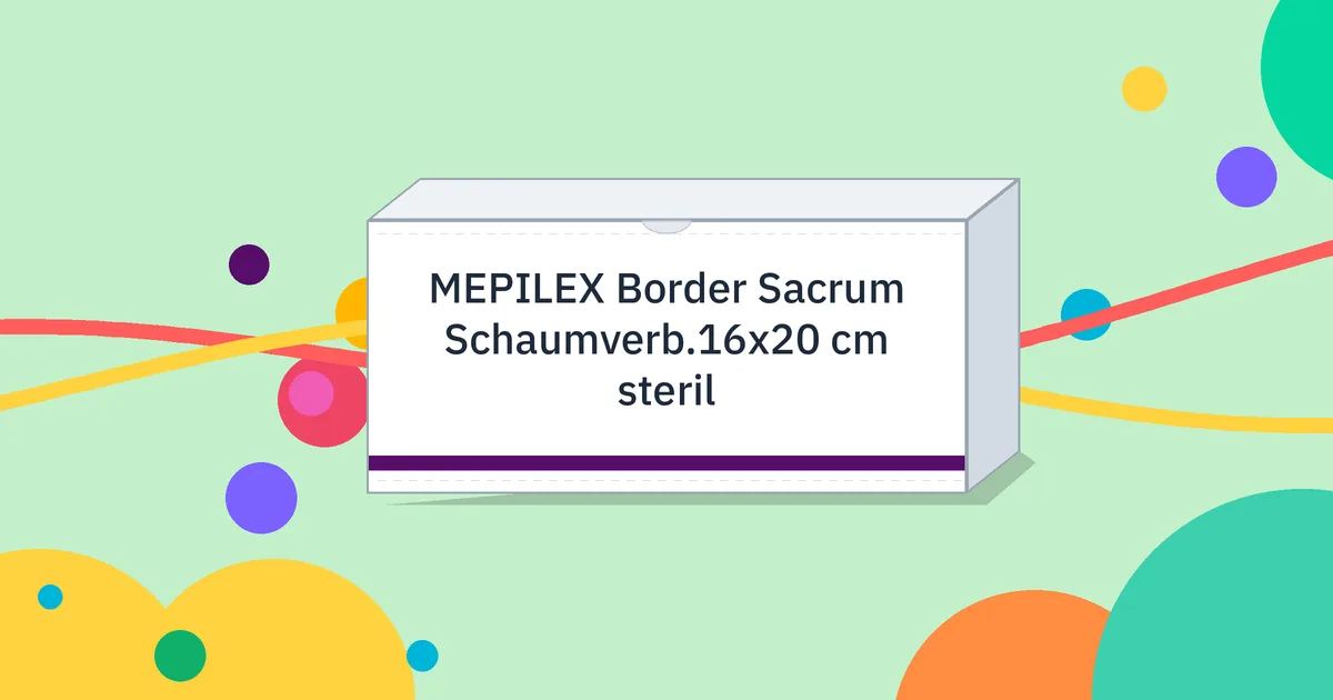Symbolbild: Packung mit der Aufschrift MEPILEX Border Sacrum Schaumverb.16x20 cm steril (PZN 18736925) – Verfügbarkeit und Bezug in Apotheken in Frankfurt am Main