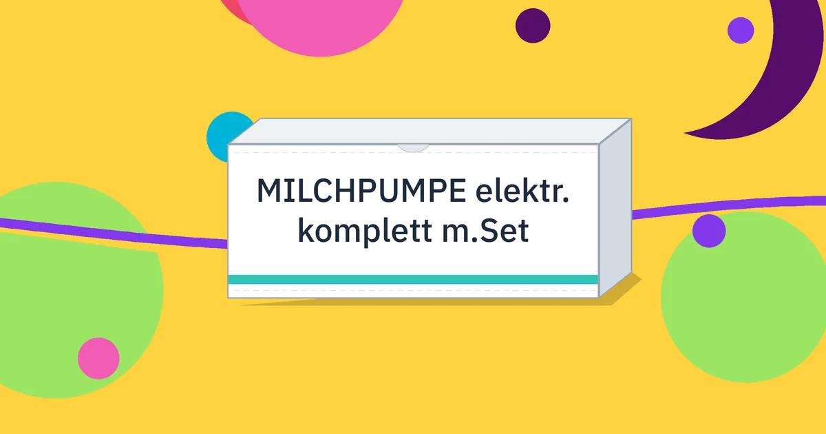 Symbolbild: Packung mit der Aufschrift MILCHPUMPE elektr. komplett m.Set (PZN 02442469) – Verfügbarkeit und Bezug in Apotheken in Frankfurt am Main