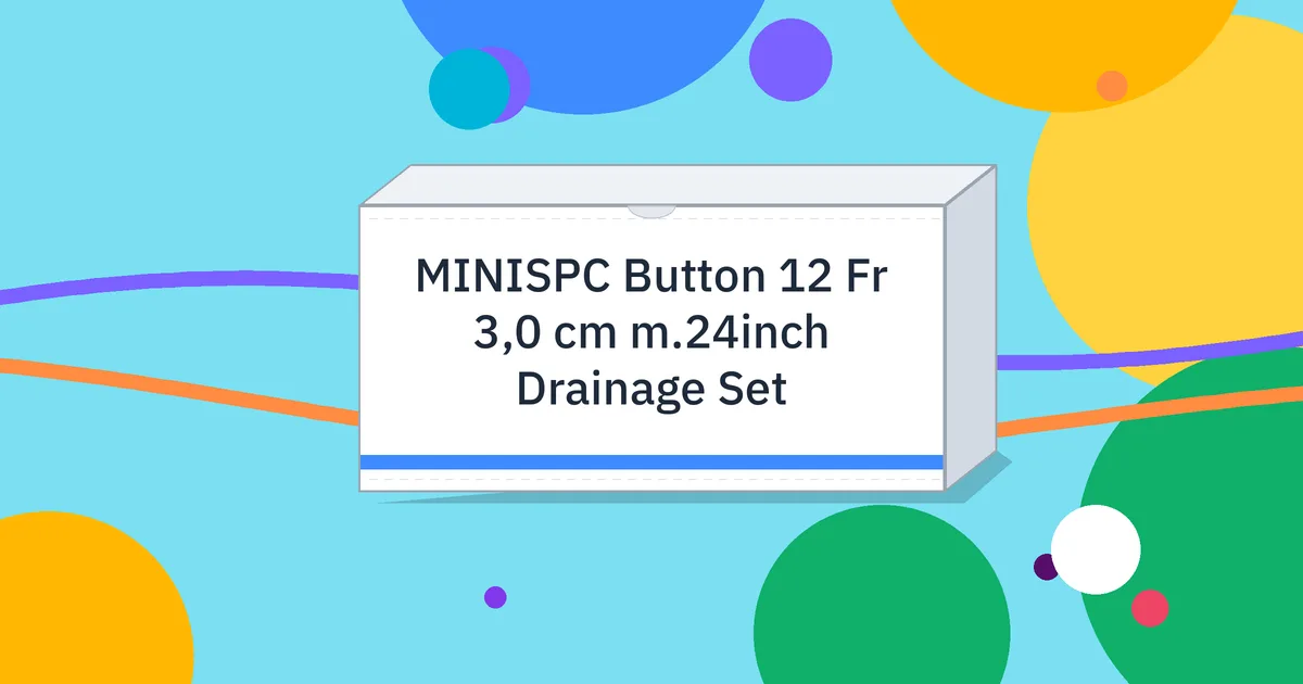 Symbolbild: Packung mit der Aufschrift MINISPC Button 12 Fr 3,0 cm m.24inch Drainage Set (PZN 20821621) – Verfügbarkeit und Bezug in Apotheken in Frankfurt am Main