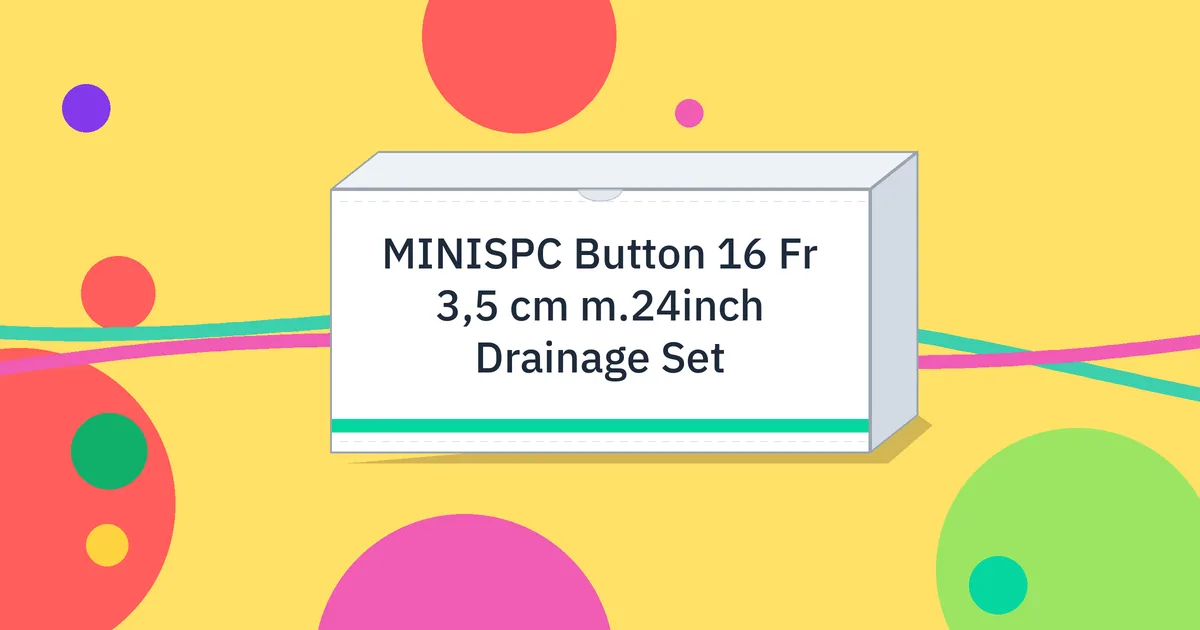 Symbolbild: Packung mit der Aufschrift MINISPC Button 16 Fr 3,5 cm m.24inch Drainage Set (PZN 20822017) – Verfügbarkeit und Bezug in Apotheken in Frankfurt am Main