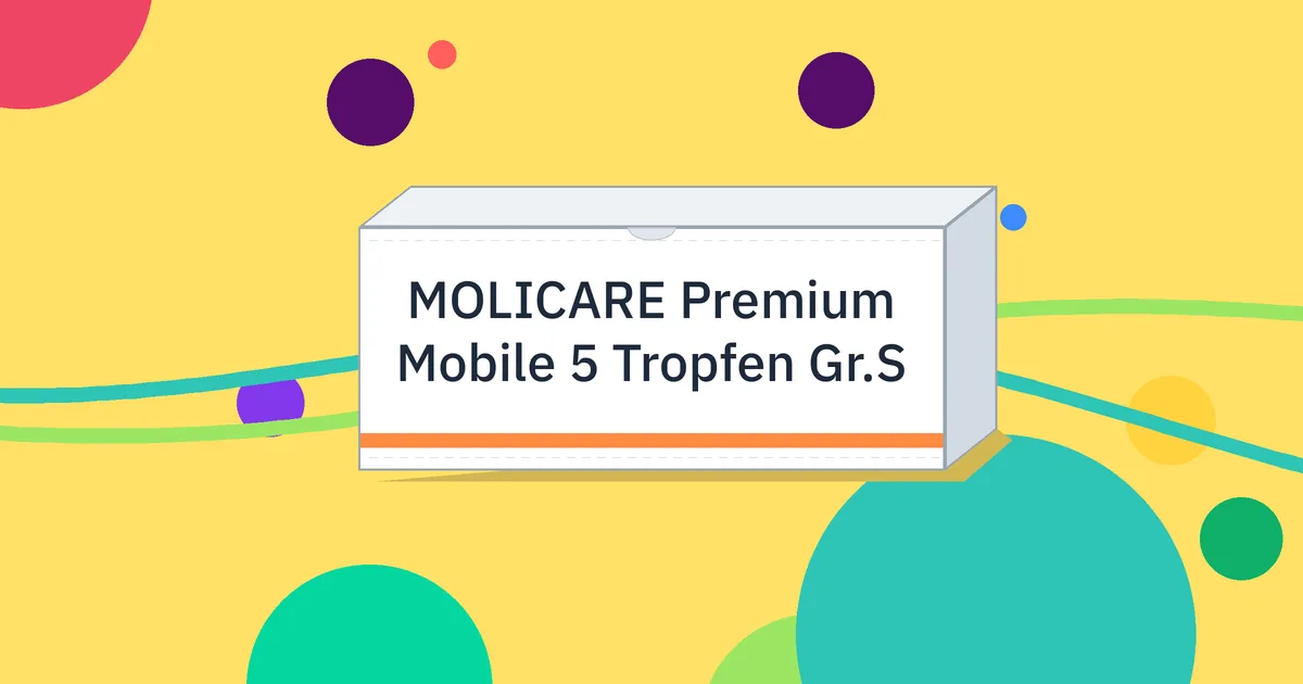 Symbolbild: Packung mit der Aufschrift MOLICARE Premium Mobile 5 Tropfen Gr.S (PZN 17936303) – Verfügbarkeit und Bezug in Apotheken in Frankfurt am Main