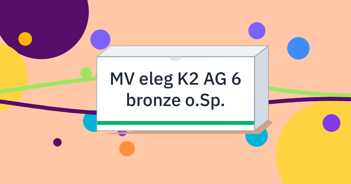 Symbolbild: Packung mit der Aufschrift MV eleg K2 AG 6 bronze o.Sp. (PZN 14719580) – Verfügbarkeit und Bezug in Apotheken in Frankfurt am Main