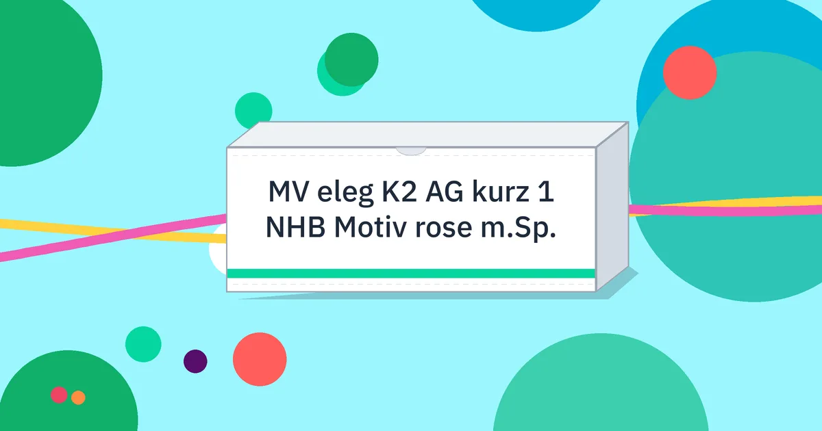 Symbolbild: Packung mit der Aufschrift MV eleg K2 AG kurz 1 NHB Motiv rose m.Sp. (PZN 15707805) – Verfügbarkeit und Bezug in Apotheken in Frankfurt am Main