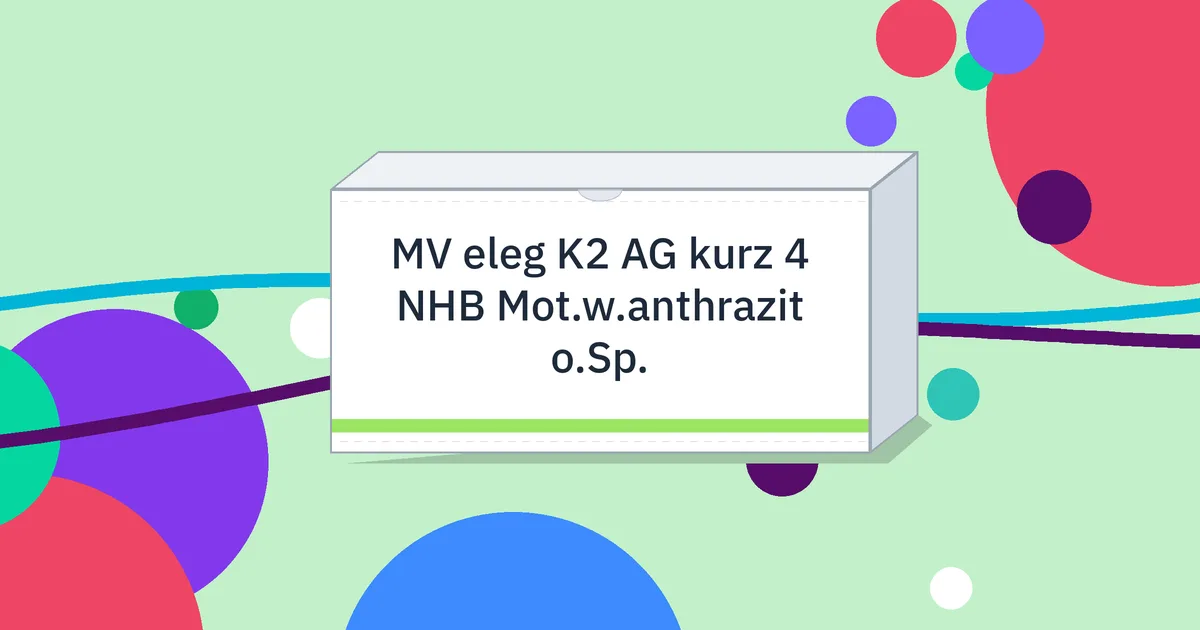 Symbolbild: Packung mit der Aufschrift MV eleg K2 AG kurz 4 NHB Mot.w.anthrazit o.Sp. (PZN 15711988) – Verfügbarkeit und Bezug in Apotheken in Frankfurt am Main