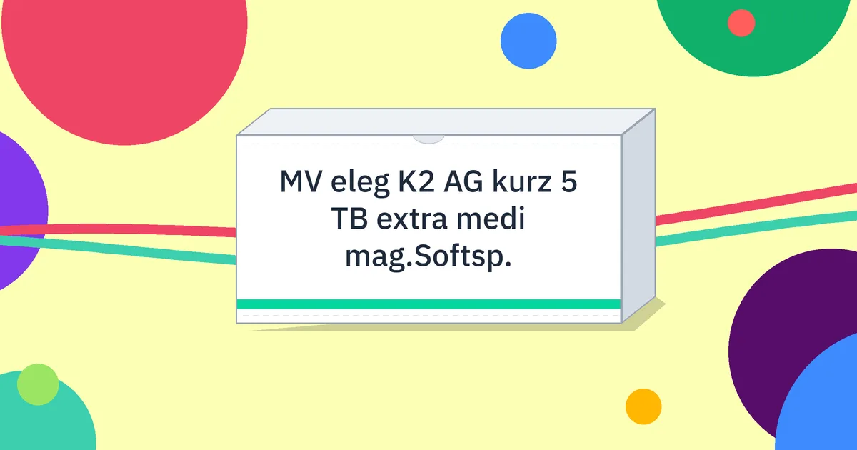Symbolbild: Packung mit der Aufschrift MV eleg K2 AG kurz 5 TB extra medi mag.Softsp. (PZN 14636061) – Verfügbarkeit und Bezug in Apotheken in Frankfurt am Main