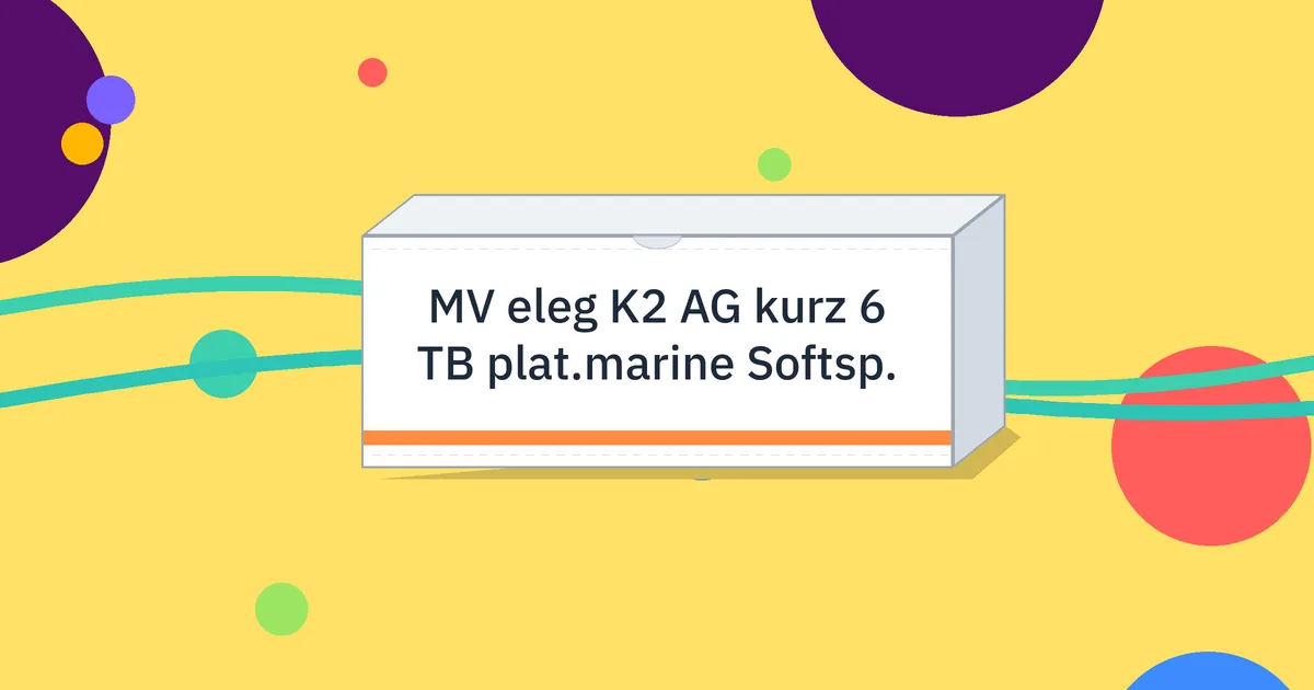 Symbolbild: Packung mit der Aufschrift MV eleg K2 AG kurz 6 TB plat.marine Softsp. (PZN 14605149) – Verfügbarkeit und Bezug in Apotheken in Frankfurt am Main