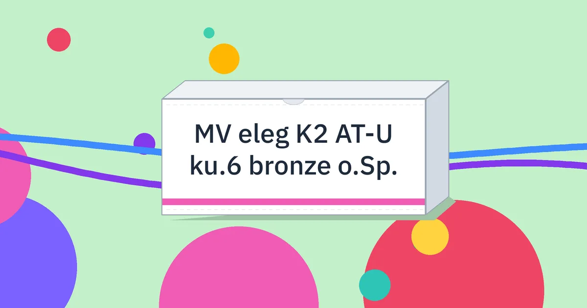 Symbolbild: Packung mit der Aufschrift MV eleg K2 AT-U ku.6 bronze o.Sp. (PZN 15289176) – Verfügbarkeit und Bezug in Apotheken in Frankfurt am Main