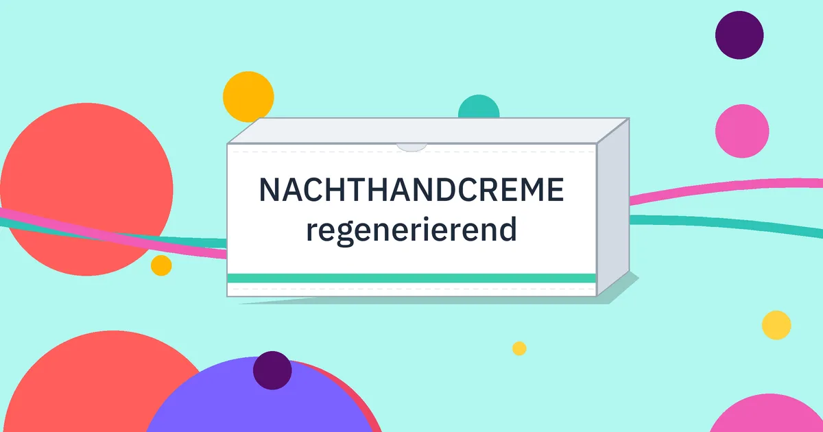 Symbolbild: Packung mit der Aufschrift NACHTHANDCREME regenerierend (PZN 06153911) – Verfügbarkeit und Bezug in Apotheken in Frankfurt am Main