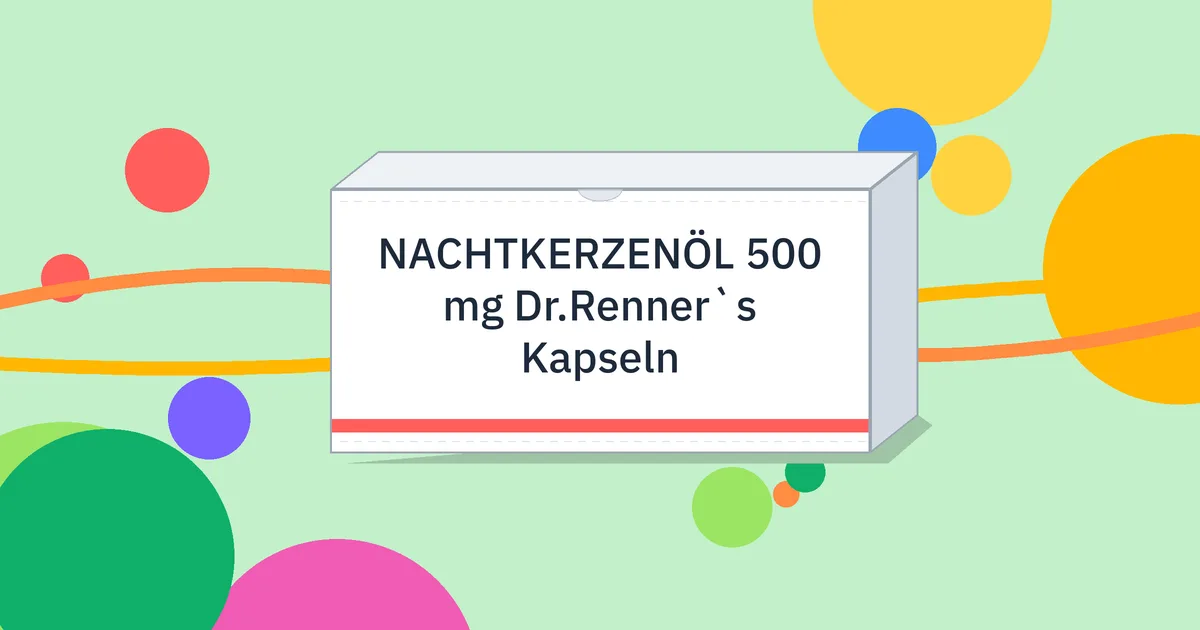 Symbolbild: Packung mit der Aufschrift NACHTKERZENÖL 500 mg Dr.Renner`s Kapseln (PZN 01421123) – Verfügbarkeit und Bezug in Apotheken in Frankfurt am Main