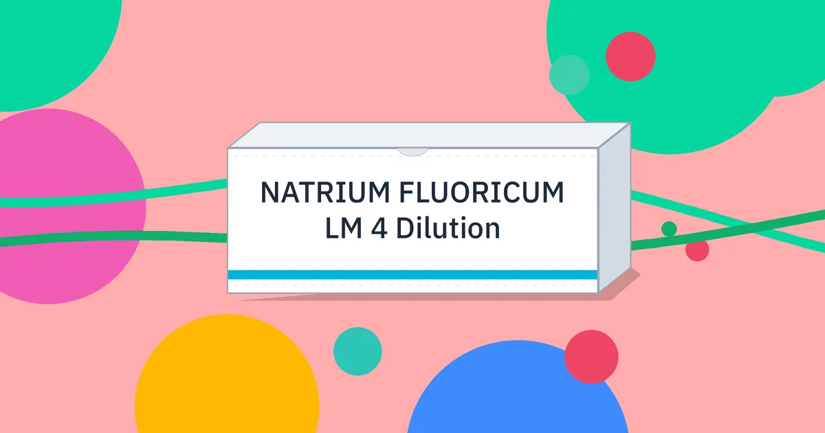 Symbolbild: Packung mit der Aufschrift NATRIUM FLUORICUM LM 4 Dilution (PZN 12962388) – Verfügbarkeit und Bezug in Apotheken in Frankfurt am Main