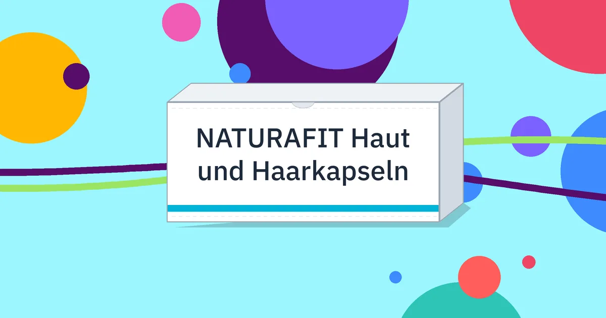 Symbolbild: Packung mit der Aufschrift NATURAFIT Haut und Haarkapseln (PZN 07591582) – Verfügbarkeit und Bezug in Apotheken in Frankfurt am Main