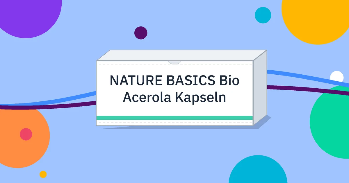 Symbolbild: Packung mit der Aufschrift NATURE BASICS Bio Acerola Kapseln (PZN 17613936) – Verfügbarkeit und Bezug in Apotheken in Frankfurt am Main