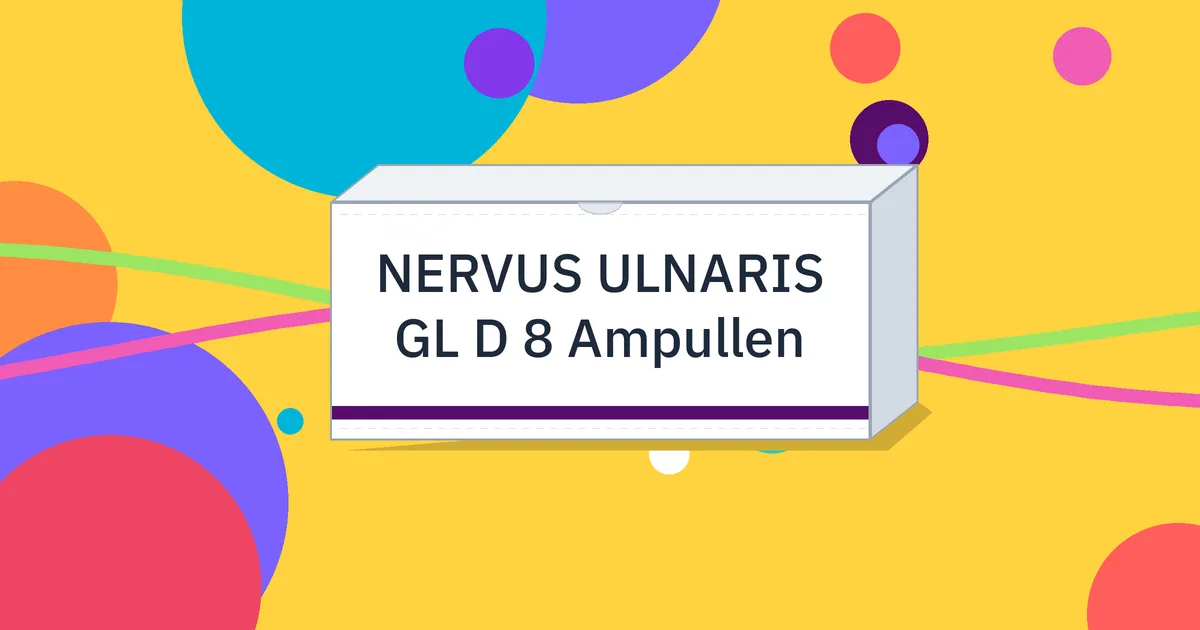 Symbolbild: Packung mit der Aufschrift NERVUS ULNARIS GL D 8 Ampullen (PZN 02942775) – Verfügbarkeit und Bezug in Apotheken in Frankfurt am Main