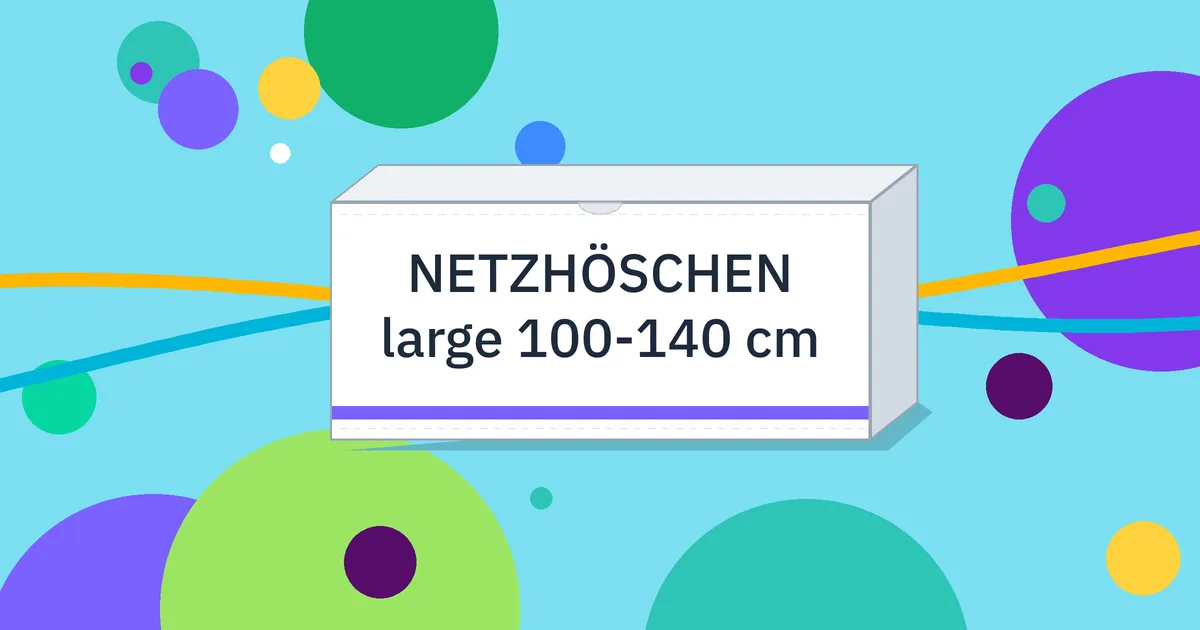 Symbolbild: Packung mit der Aufschrift NETZHÖSCHEN large 100-140 cm (PZN 02336632) – Verfügbarkeit und Bezug in Apotheken in Frankfurt am Main