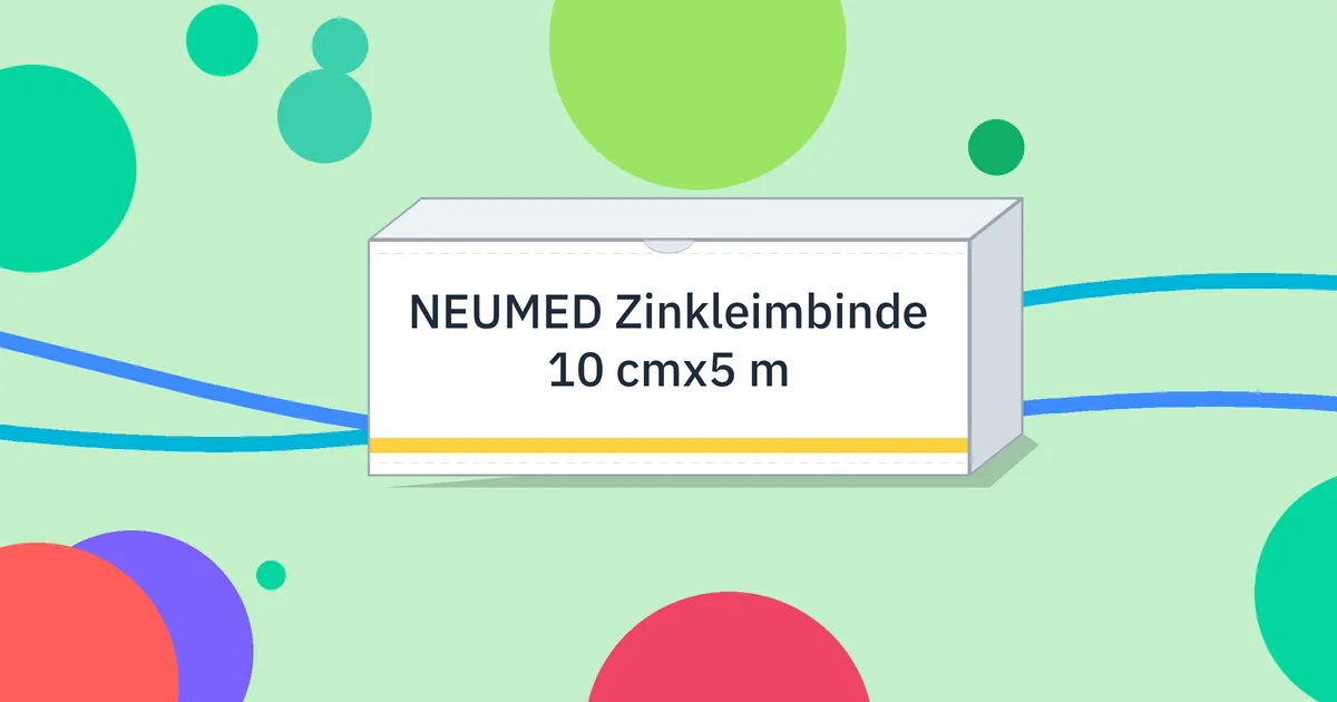 Symbolbild: Packung mit der Aufschrift NEUMED Zinkleimbinde 10 cmx5 m (PZN 10143462) – Verfügbarkeit und Bezug in Apotheken in Frankfurt am Main