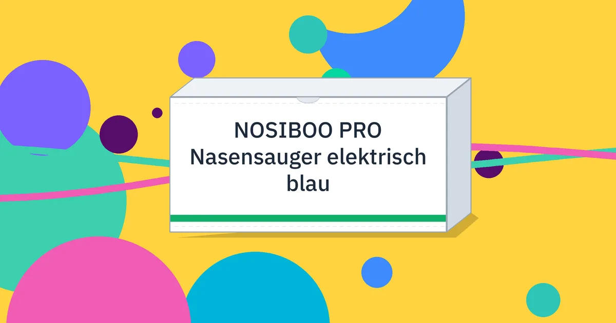 Symbolbild: Packung mit der Aufschrift NOSIBOO PRO Nasensauger elektrisch blau (PZN 15388688) – Verfügbarkeit und Bezug in Apotheken in Frankfurt am Main