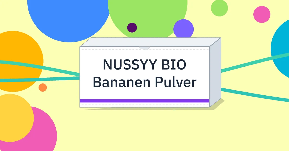Symbolbild: Packung mit der Aufschrift NUSSYY BIO Bananen Pulver (PZN 14242882) – Verfügbarkeit und Bezug in Apotheken in Frankfurt am Main