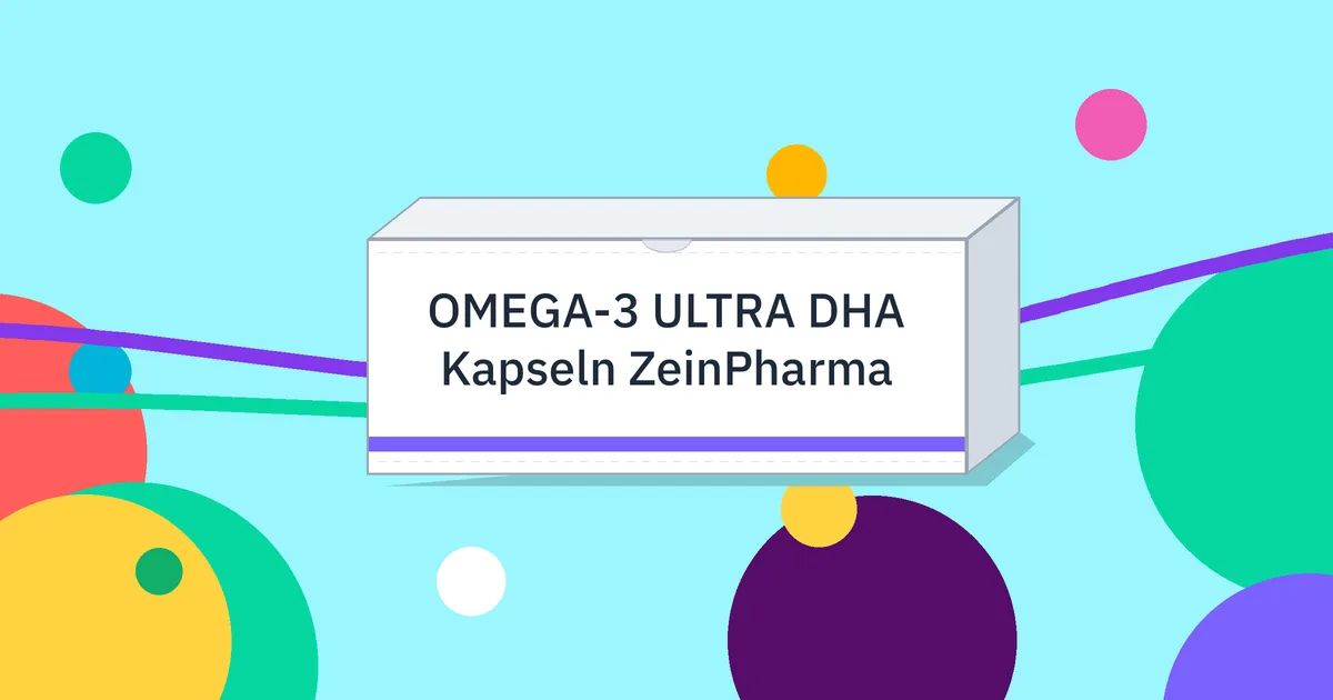 Symbolbild: Packung mit der Aufschrift OMEGA-3 ULTRA DHA Kapseln ZeinPharma (PZN 19455855) – Verfügbarkeit und Bezug in Apotheken in Frankfurt am Main