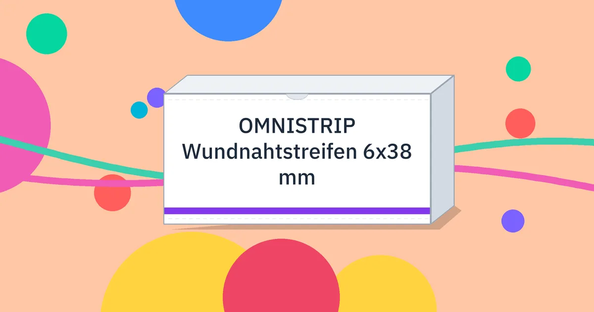 Symbolbild: Packung mit der Aufschrift OMNISTRIP Wundnahtstreifen 6x38 mm (PZN 11126359) – Verfügbarkeit und Bezug in Apotheken in Frankfurt am Main