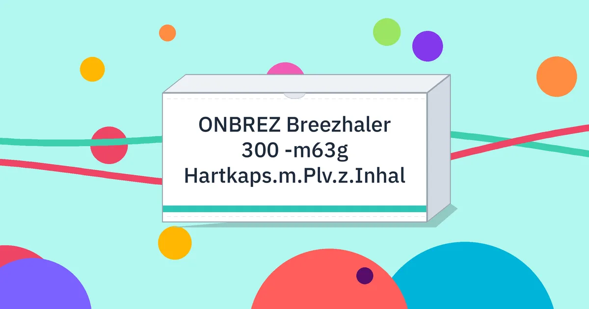 Symbolbild: Packung mit der Aufschrift ONBREZ Breezhaler 300 -m63g Hartkaps.m.Plv.z.Inhal (PZN 11525131) – Verfügbarkeit und Bezug in Apotheken in Frankfurt am Main