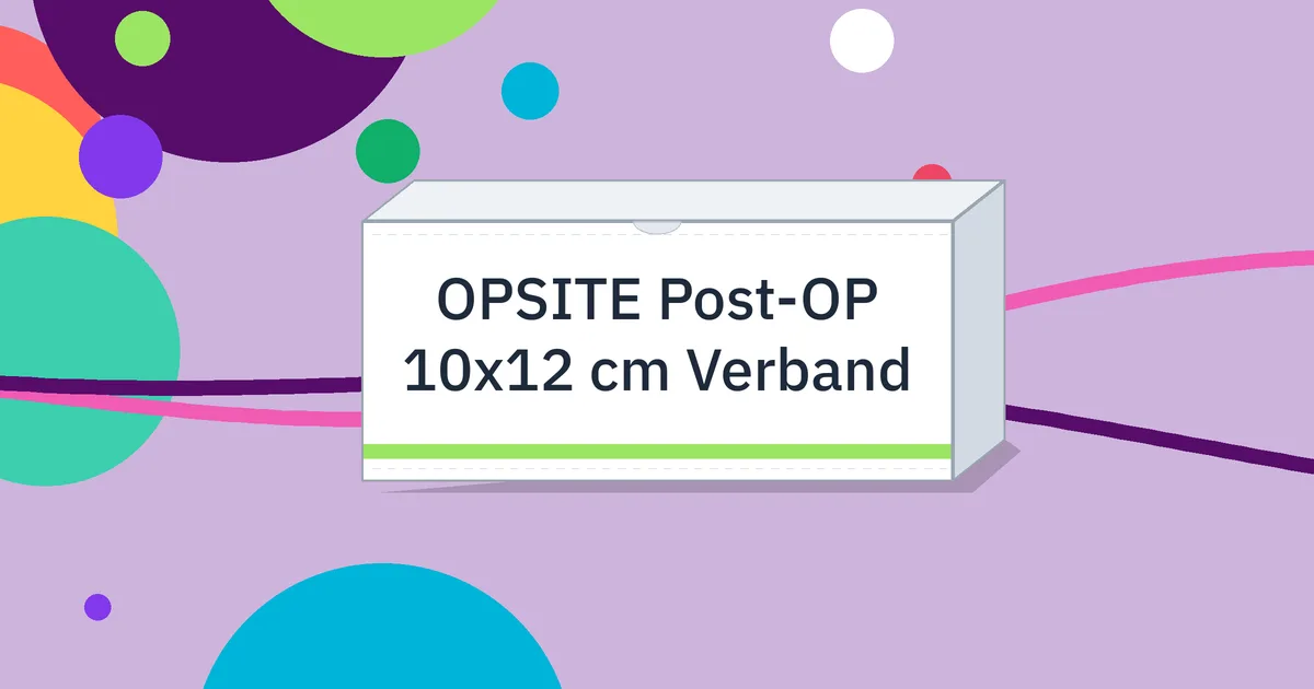 Symbolbild: Packung mit der Aufschrift OPSITE Post-OP 10x12 cm Verband (PZN 13895257) – Verfügbarkeit und Bezug in Apotheken in Frankfurt am Main