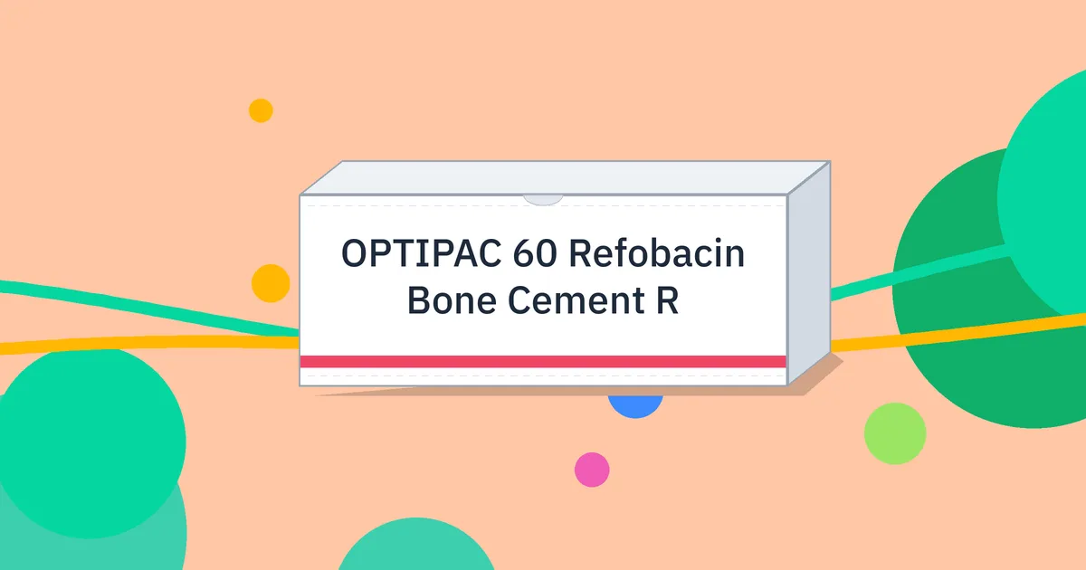 Symbolbild: Packung mit der Aufschrift OPTIPAC 60 Refobacin Bone Cement R (PZN 14161221) – Verfügbarkeit und Bezug in Apotheken in Frankfurt am Main