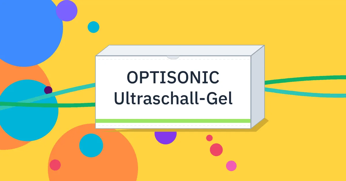 Symbolbild: Packung mit der Aufschrift OPTISONIC Ultraschall-Gel (PZN 08724594) – Verfügbarkeit und Bezug in Apotheken in Frankfurt am Main