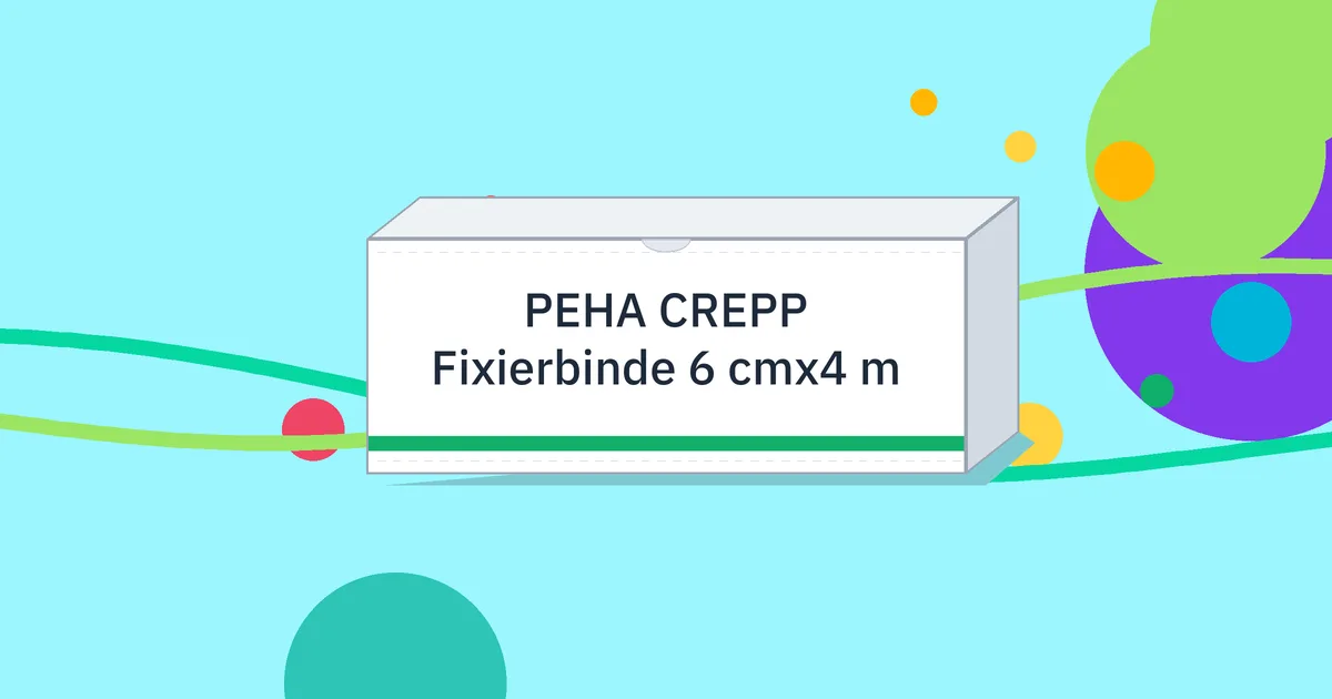 Symbolbild: Packung mit der Aufschrift PEHA CREPP Fixierbinde 6 cmx4 m (PZN 20541063) – Verfügbarkeit und Bezug in Apotheken in Frankfurt am Main