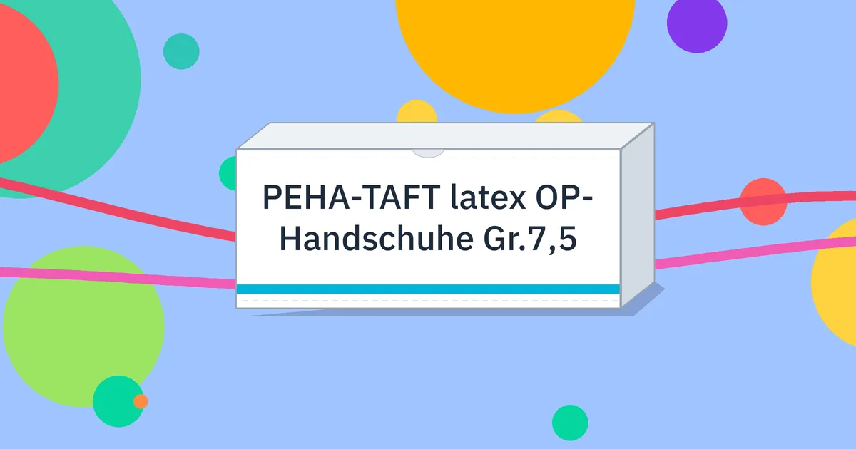Symbolbild: Packung mit der Aufschrift PEHA-TAFT latex OP-Handschuhe Gr.7,5 (PZN 10387483) – Verfügbarkeit und Bezug in Apotheken in Frankfurt am Main