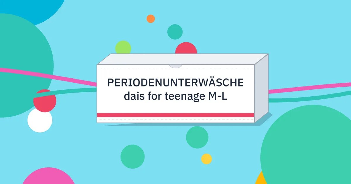 Symbolbild: Packung mit der Aufschrift PERIODENUNTERWÄSCHE dais for teenage M-L (PZN 18331393) – Verfügbarkeit und Bezug in Apotheken in Frankfurt am Main