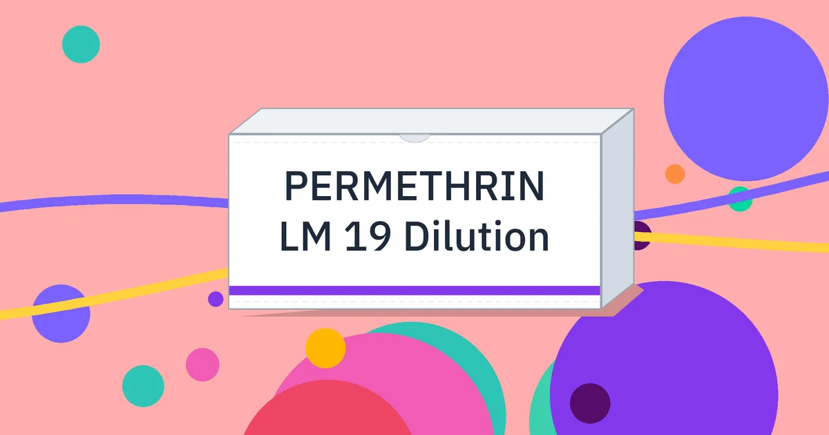 Symbolbild: Packung mit der Aufschrift PERMETHRIN LM 19 Dilution (PZN 13635651) – Verfügbarkeit und Bezug in Apotheken in Frankfurt am Main